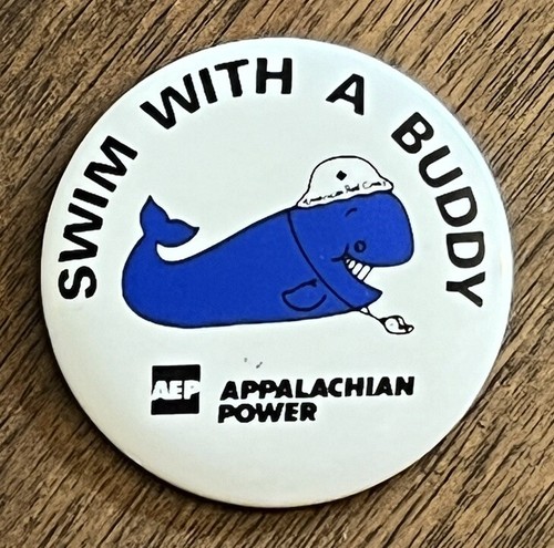 Vintage Appalachian Power AEP Swim With A Buddy Pin | eBay