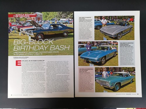 50 Years of Chevy Mark IV Engine - Original 5 Page Full Color 2016 ...