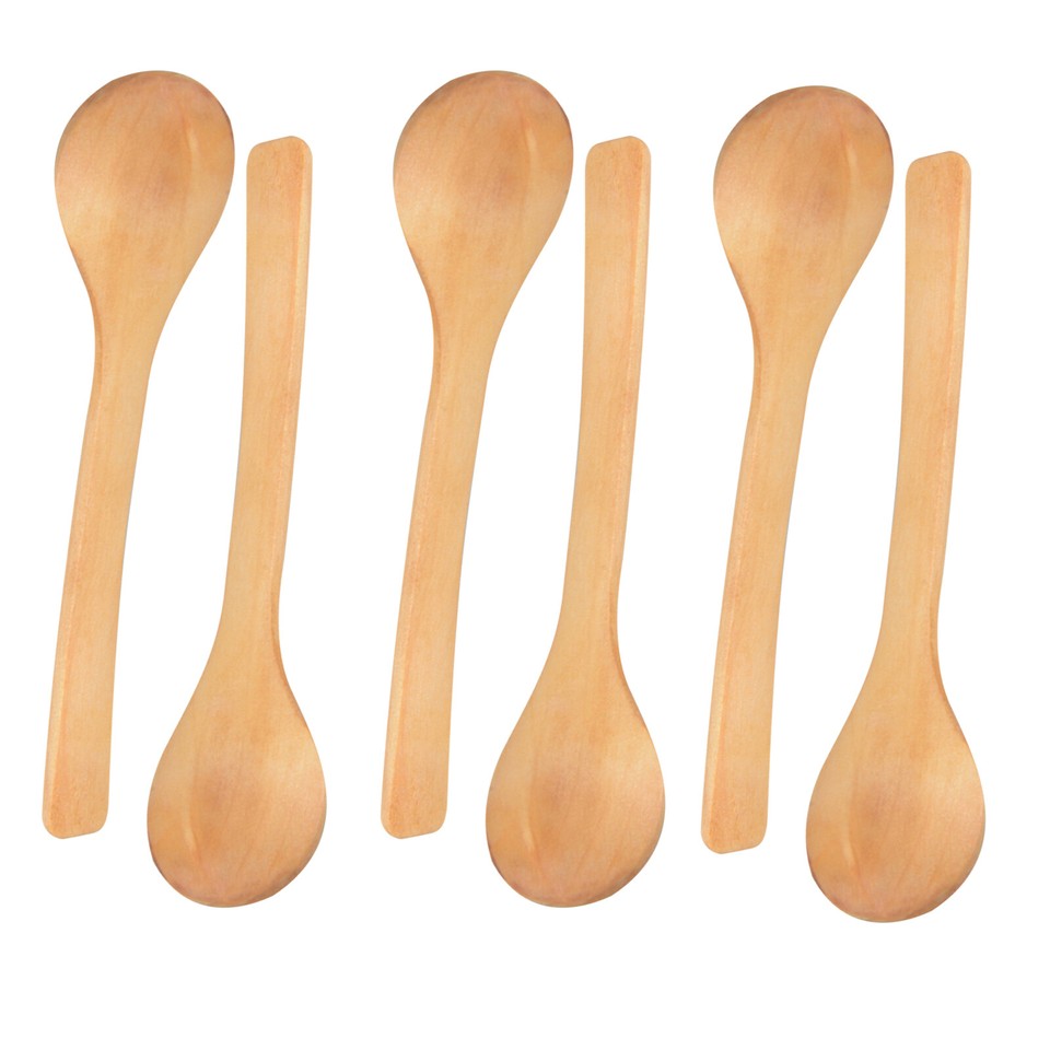 6Pack Wood Spoon Kitchen Cooking Condiment Utensil Spoon Coffee ...