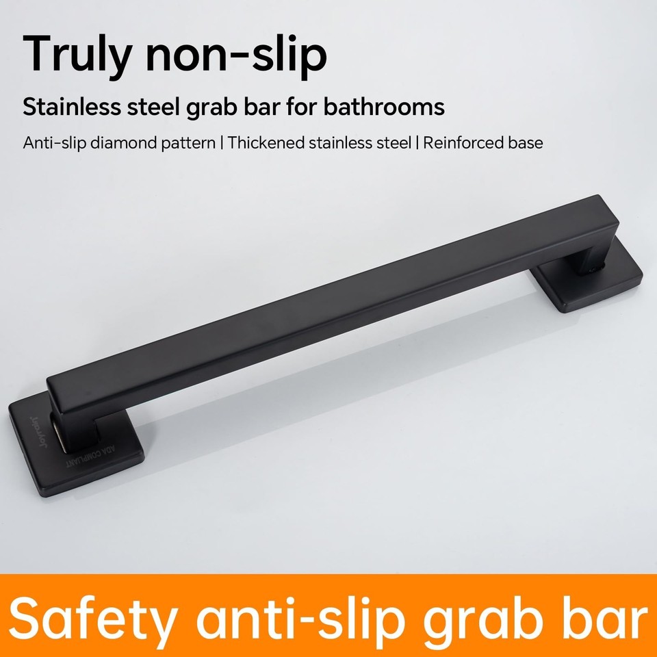 Joyrain ADA Square Grab Bar 16/24/32 Inch - 500lb Capacity Safety Rail ...