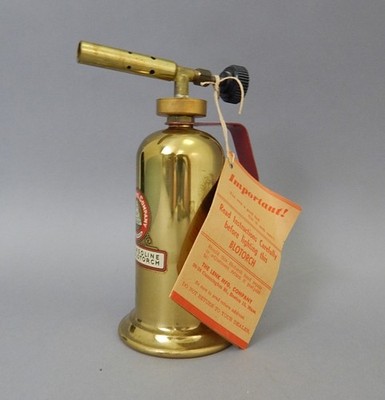 Vintage Antique Lenk Mfg mini brass gasoline blow torch new with tag | eBay