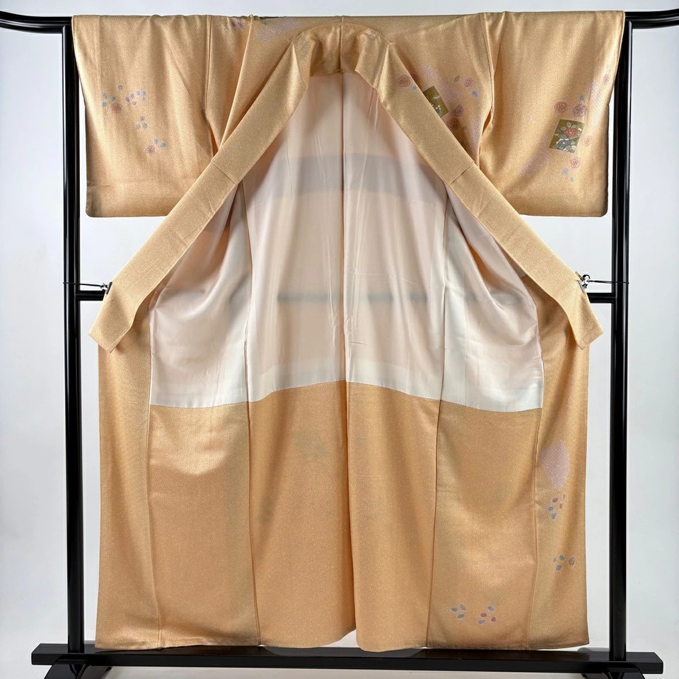 Plum Colored Silk Kimono M Used 1575cm Length 66cm Sleeve Orange Paper ...