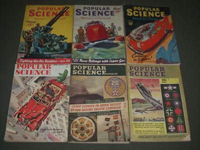 1940-1948 POPULAR SCIENCE MAGAZINE LOT OF 7 - ILLUSTRATED COVERS - ADS ...