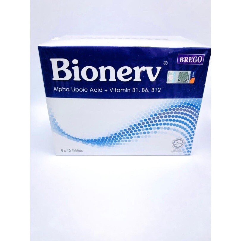 1 X Bionerv 60's Alpha Lipoic Acid, Vitamin B1, B6, B12 Reduces Nerve ...