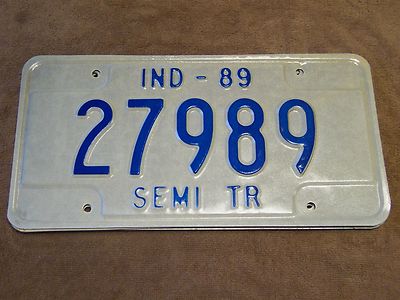 27989= 1989 Indiana Semi Trailer License Plate **Bar Mancave Birdhouse ...