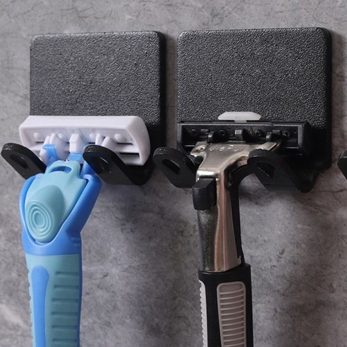 2pcs Punch Free Razor Holder Storage Hook Wall Shaving Shaver Shelf ...