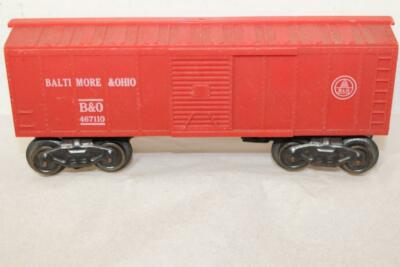 VINTAGE MARX BALTIMORE & OHIO RED BOX CAR #467110 - 8 WHEEL PLASTIC CAR ...