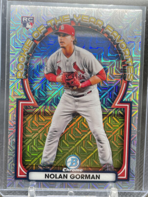 2023 Bowman Chrome Nolan Gorman ROY Favorites Mega Box Mojo Refractor ...