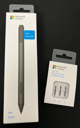 Authentic Microsoft Surface Pen Style 1776 (Black) & 3 Pen Tips Set Lot ...