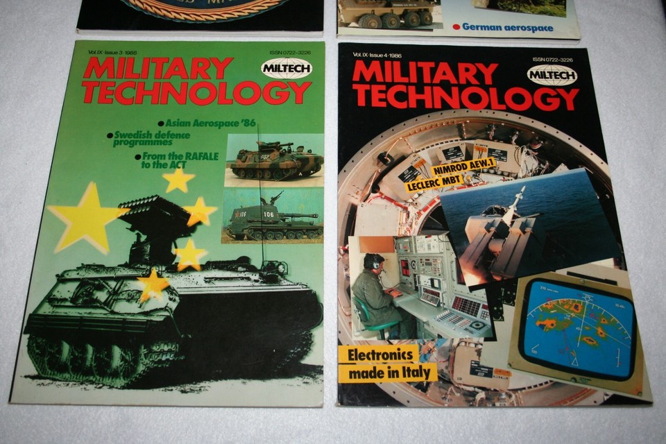 4 Issue Lot MILITARY TECHNOLOGY Miltech Magazine 1985-86 NATO Cold War ...