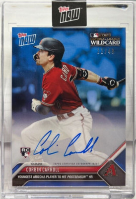 Corbin Carroll 10/3/2023 Topps Now MLB NL Wild Card RC Autograph Auto ...