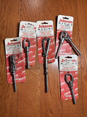 Johnson Marine Stainless Hand Crimp Life Line Fittings Gate Eye & Hook ...