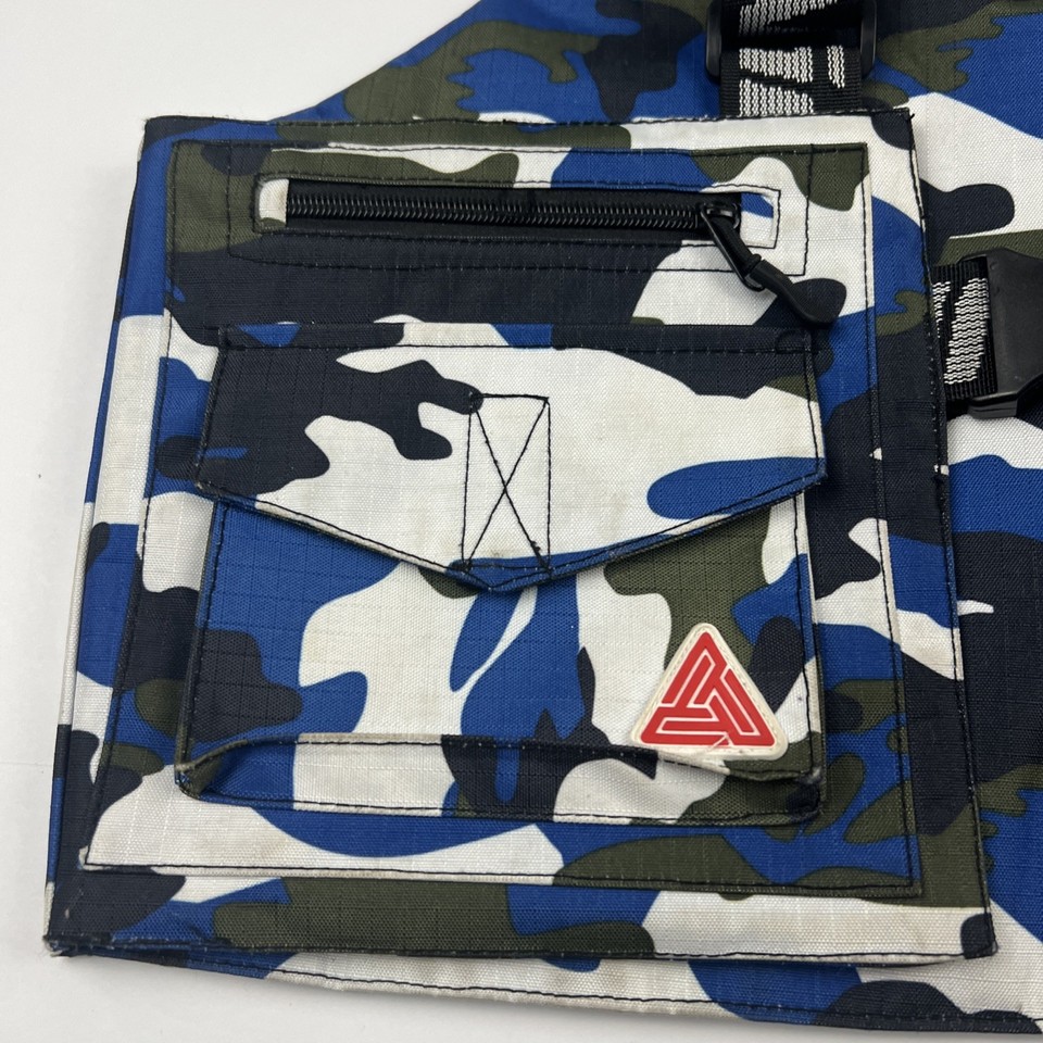 Black Pyramid Camouflage Black Blue White Utility Pocket Vest Camo ...