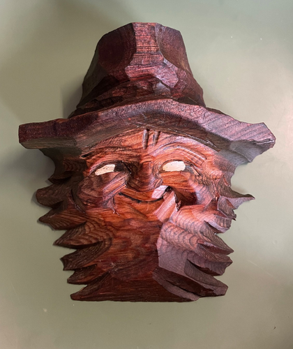 Vintage Hand Carved German Folk Art Wooden Wall Plaque Tree Spirit ...