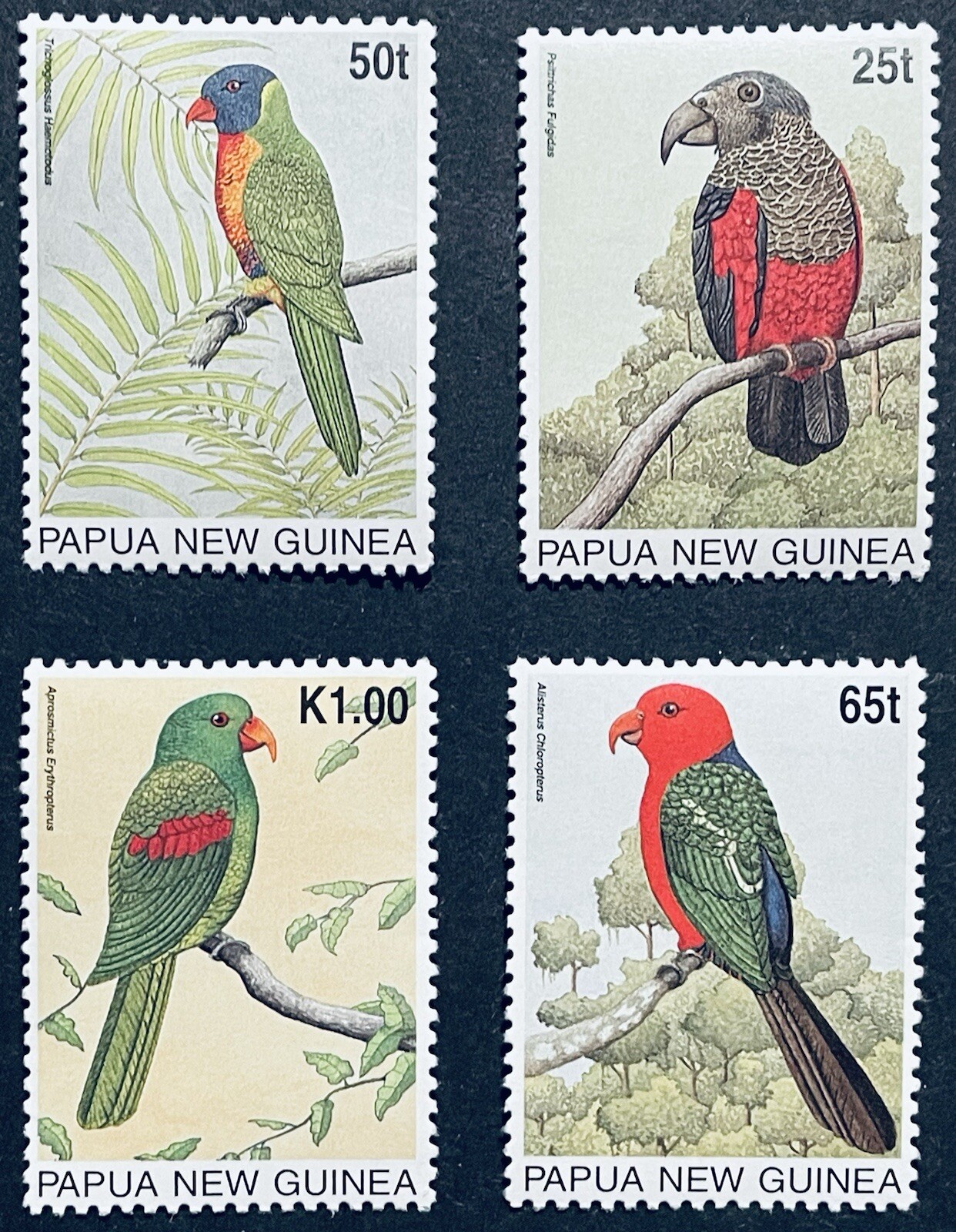 PAPUA NEW GUINEA PARROTS STAMPS 1996 MNH BIRDS WILDLIFE FAUNA LORIKEET ...