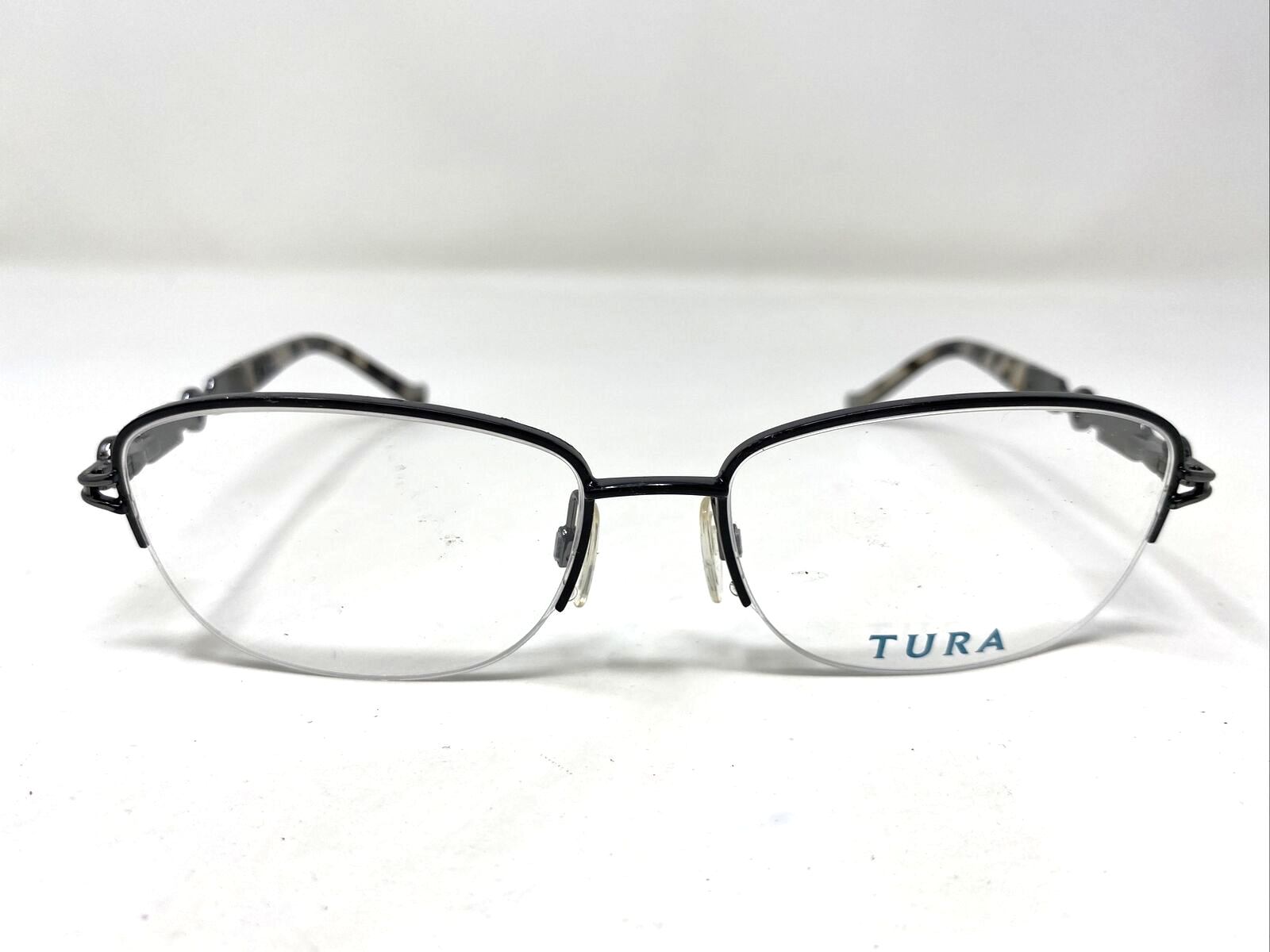 Tura R573 BLK 54-16-140 B:36 Black Metal Half Rim Eyeglasses Frame QT09 ...