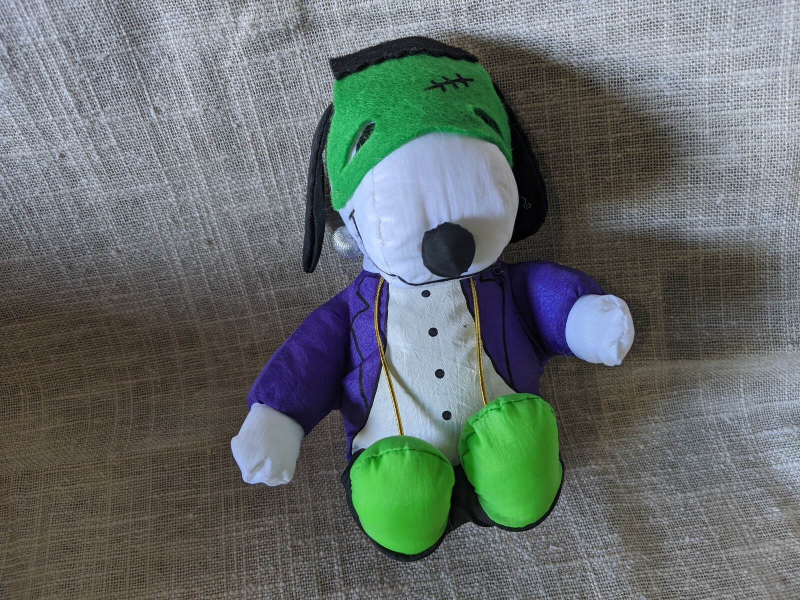 Snoopy Halloween Frankenstein costume Purple Green Plush 6" w Mask ...