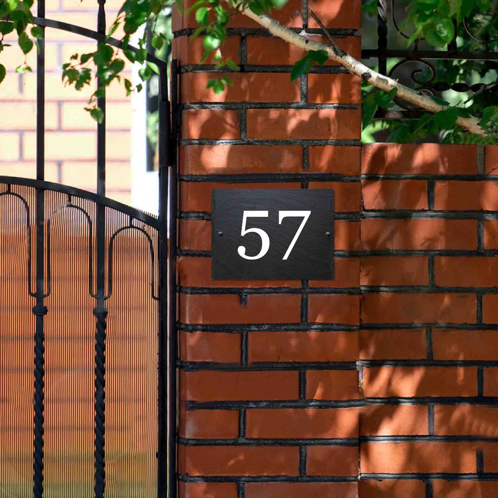 Rustic Natural Slate Personalised House Gate Sign Plaque Door Number ...