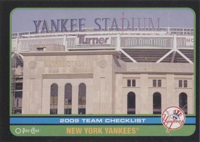 2009 O-Pee-Chee - Team Checklist New York Yankees #527 Black Border (RC ...
