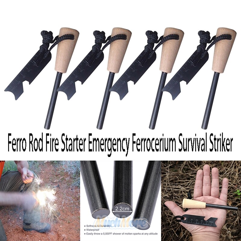 10X Fire Starter Flint & Steel Striker Bushcraft, Emergency Waterproof ...