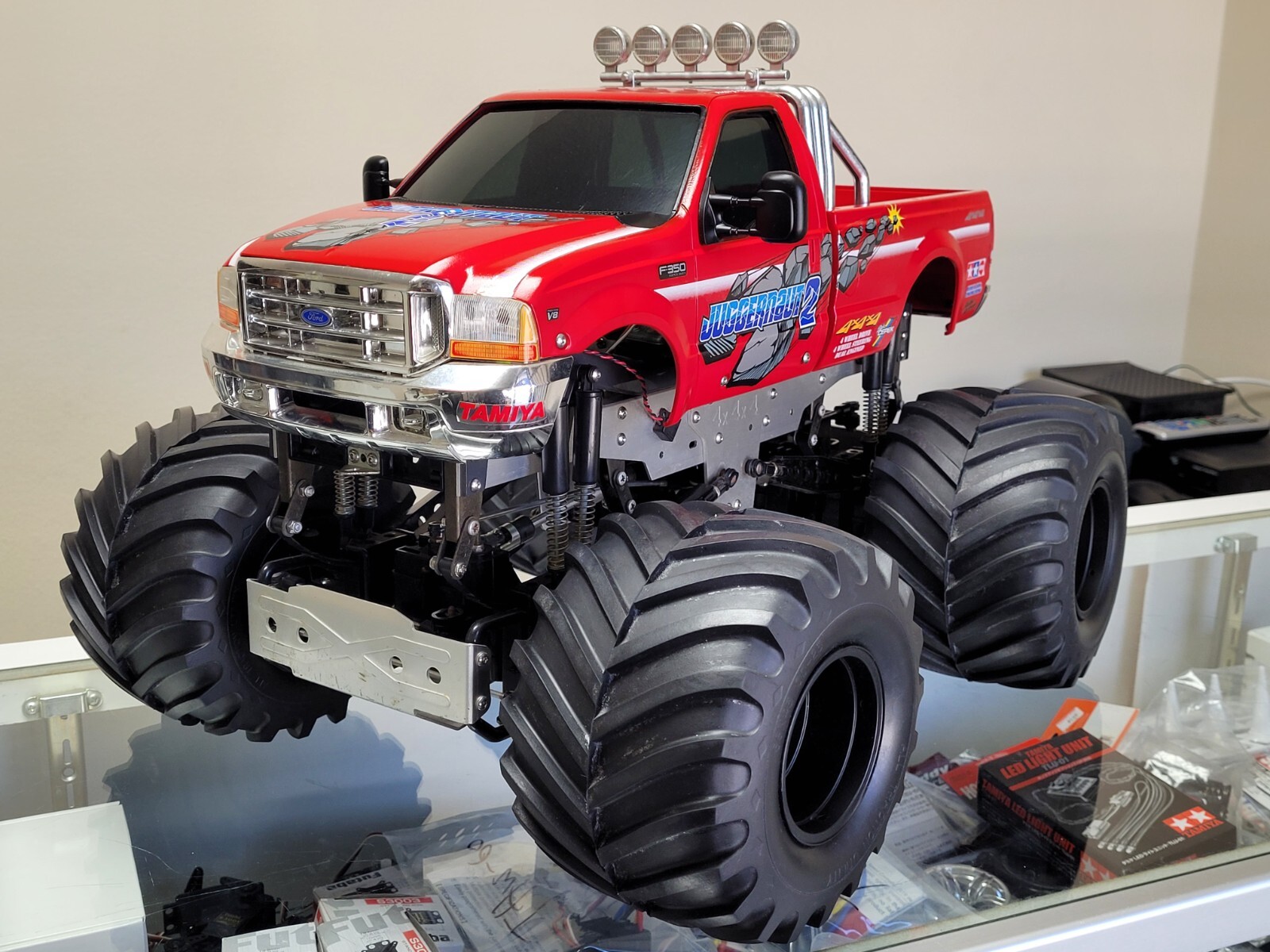 Custom Built 1/10 RC Tamiya Juggernaut 2 Ford F350 + Novah ESC + 2.4ghz ...