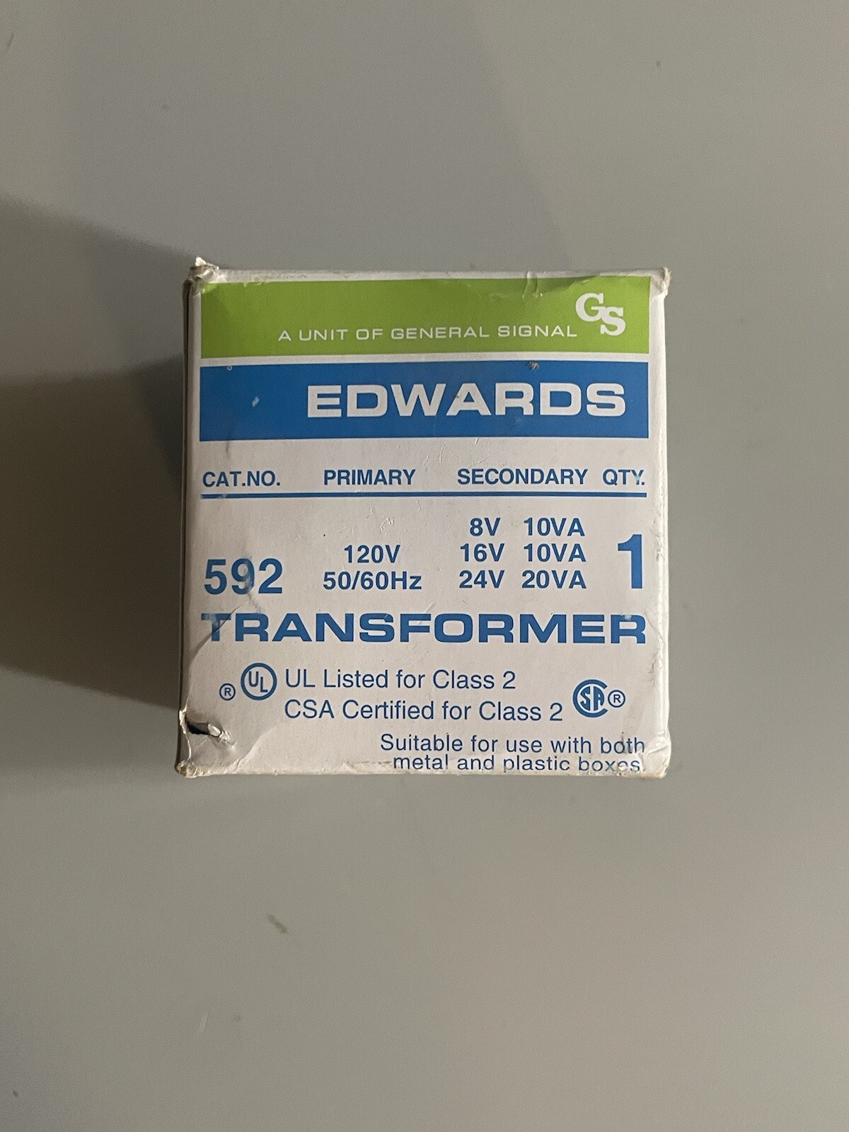 Edwards Signaling 592 Class 2 Transformer 120v 50/60hz Primary for sale ...