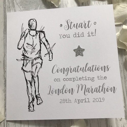 Personalised Handmade Running Jogging Marathon Parkrun Congratulations ...