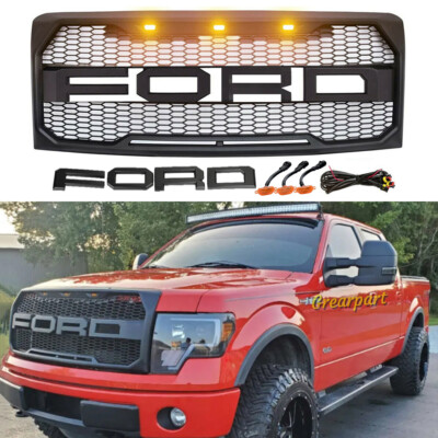 Grill W/Letters For 2009-2014 Ford F150 Grille Raptor Upgrade Front ...