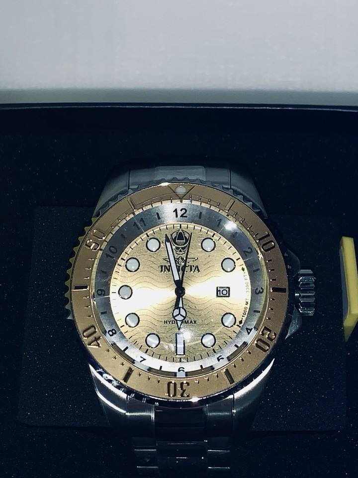 INVICTA MEN’S 52MM HYDROMAX PRO DIVER WATCH WITH A GOLD DIAL 44746 BRAND NEW! 886678594719| eBay