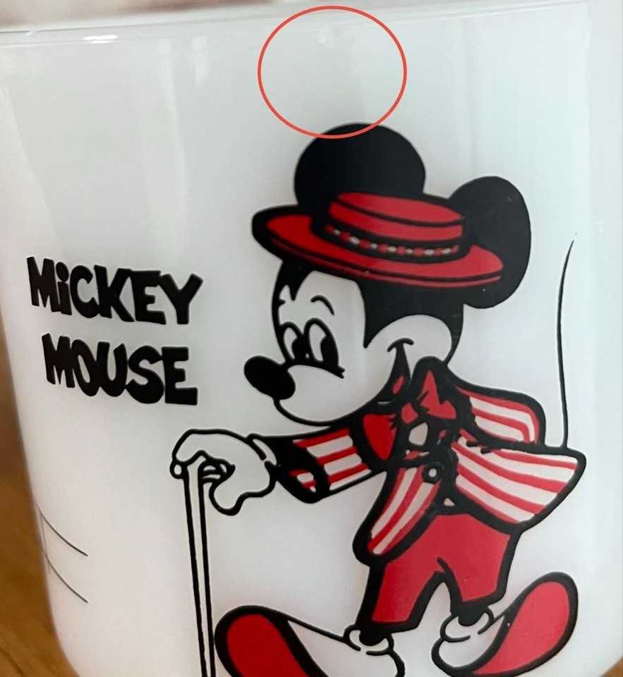 Anchor Hocking Disney Mickey Minnie Mouse Mug Milk Glass 1977-86 U.S ...