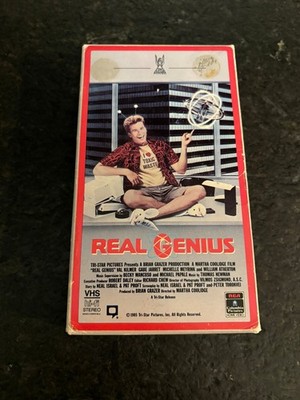 Real Genius (VHS 1985 RCA Columbia) Original Side Flap Val Kilmer Gabe ...