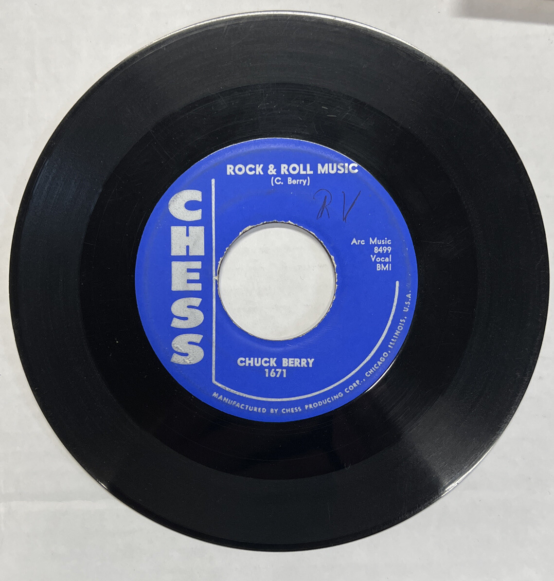 45 rpm Vintage 7” Vinyl Single Hit Record Chuck Berry Rock & Roll Music ...