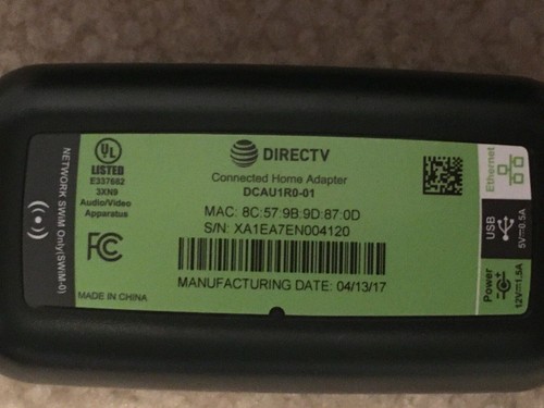 DIRECTV Connected Home Adapter DCAU1R0-01 with AC Adapter EPS10R3-15 | eBay