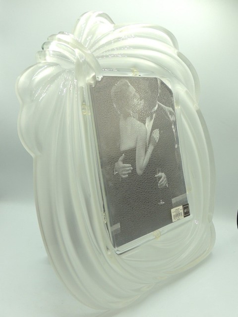Elegant Large MIKASA Frosted Crystal LOVE KNOT 8x10 Picture Frame ...