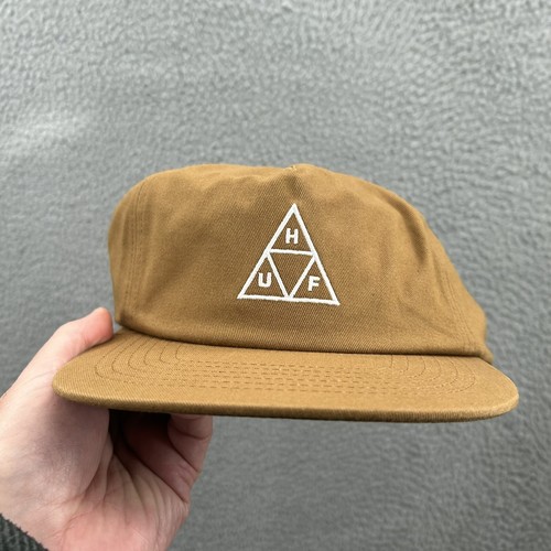 HUF Hat Set Triple Triangle Snapback 5 Panel Cap Brown White Cotton ...