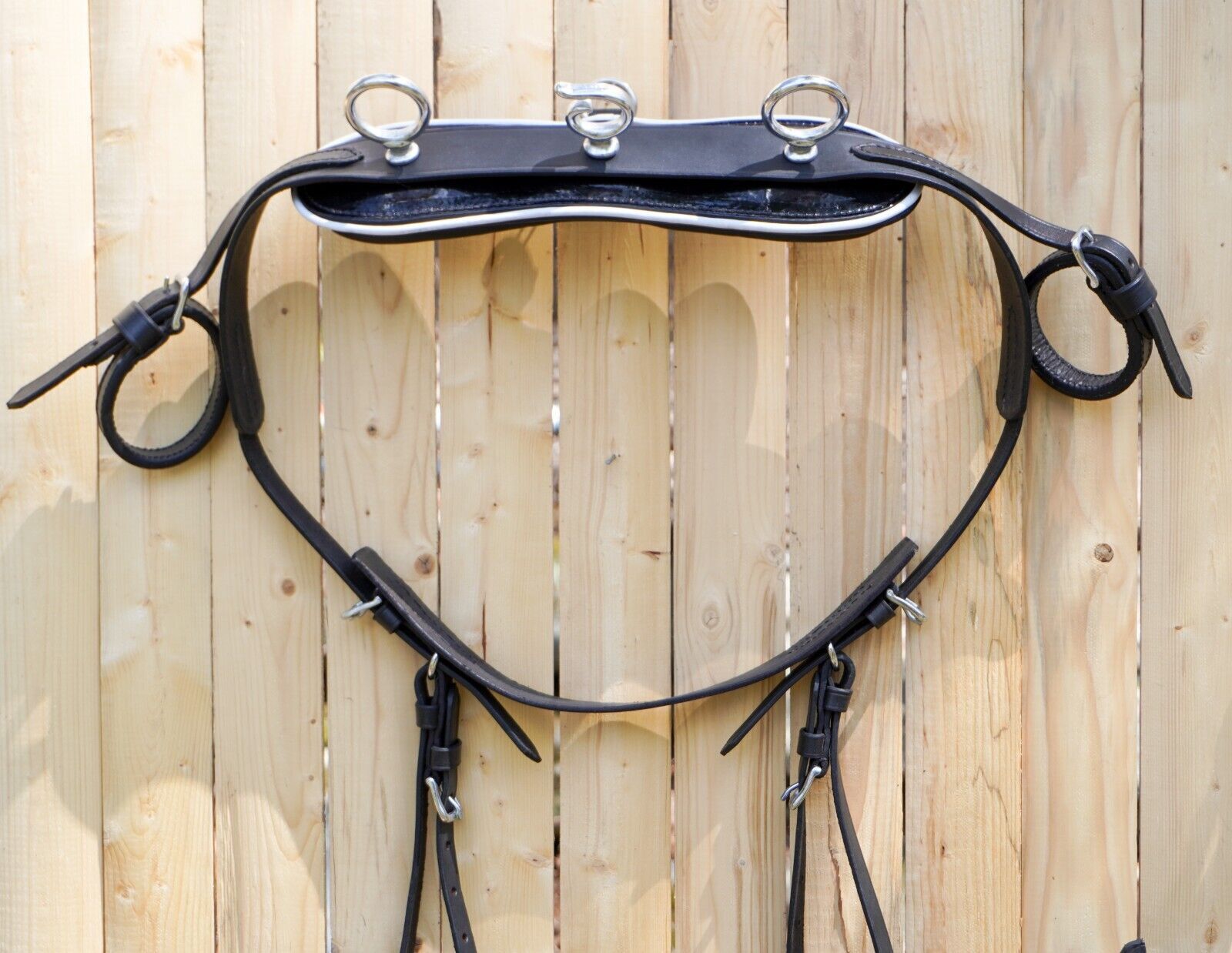 Miniature Small Horse Driving Harness Leather Black-Red/White Trim Free ...