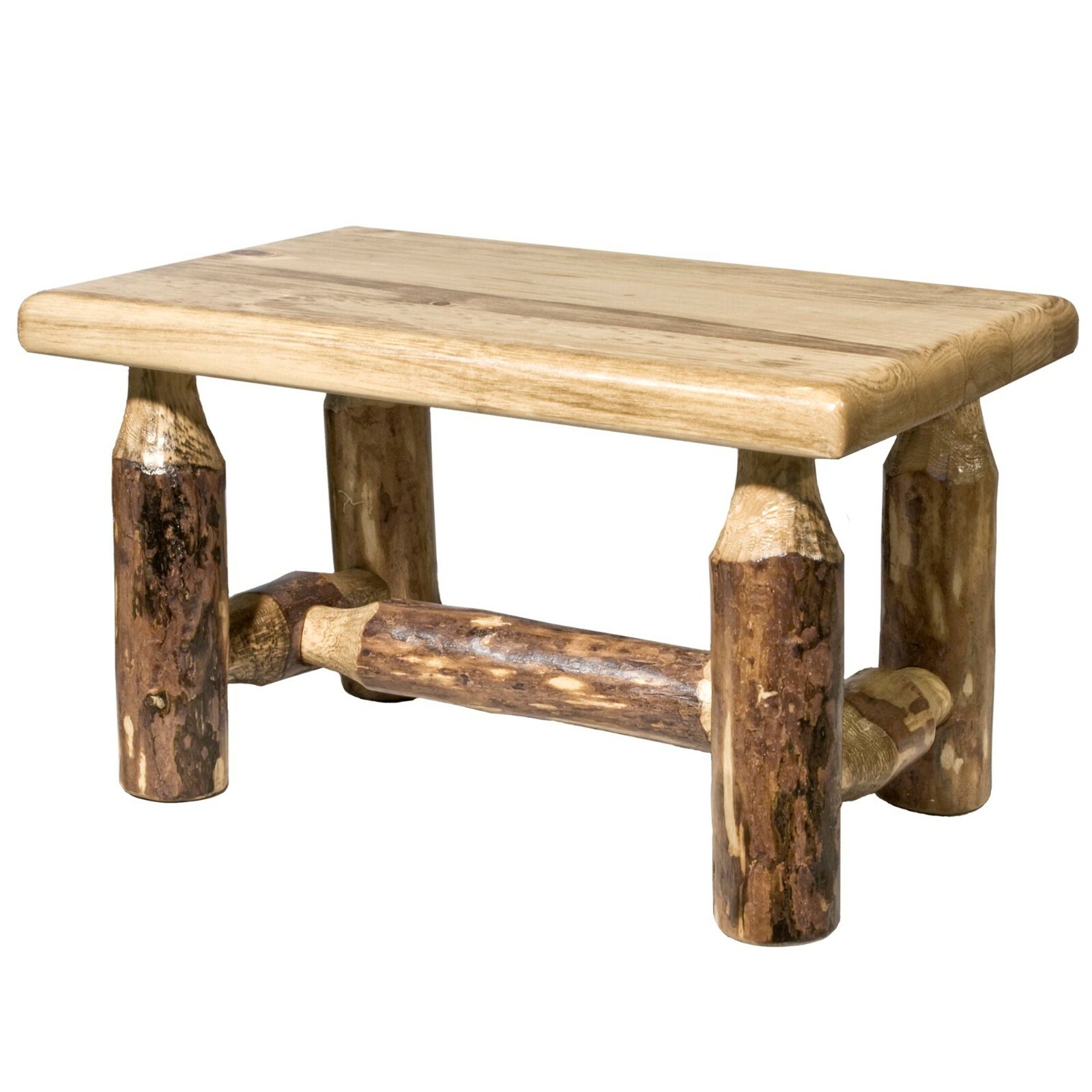 Rustic Footstool Small Log Bench Wooden Footstools Amish Made Cabin ...