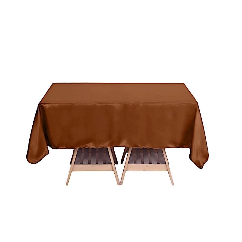 Cinnamon Brown SATIN 72x72" SQUARE Table OVERLAY Wedding Party Catering ...