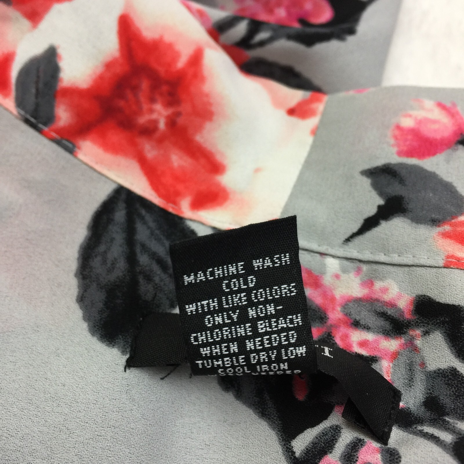 Alfani Faux Wrap Layered Blouse Top 14W Womans Plus Gray Floral Roll ...