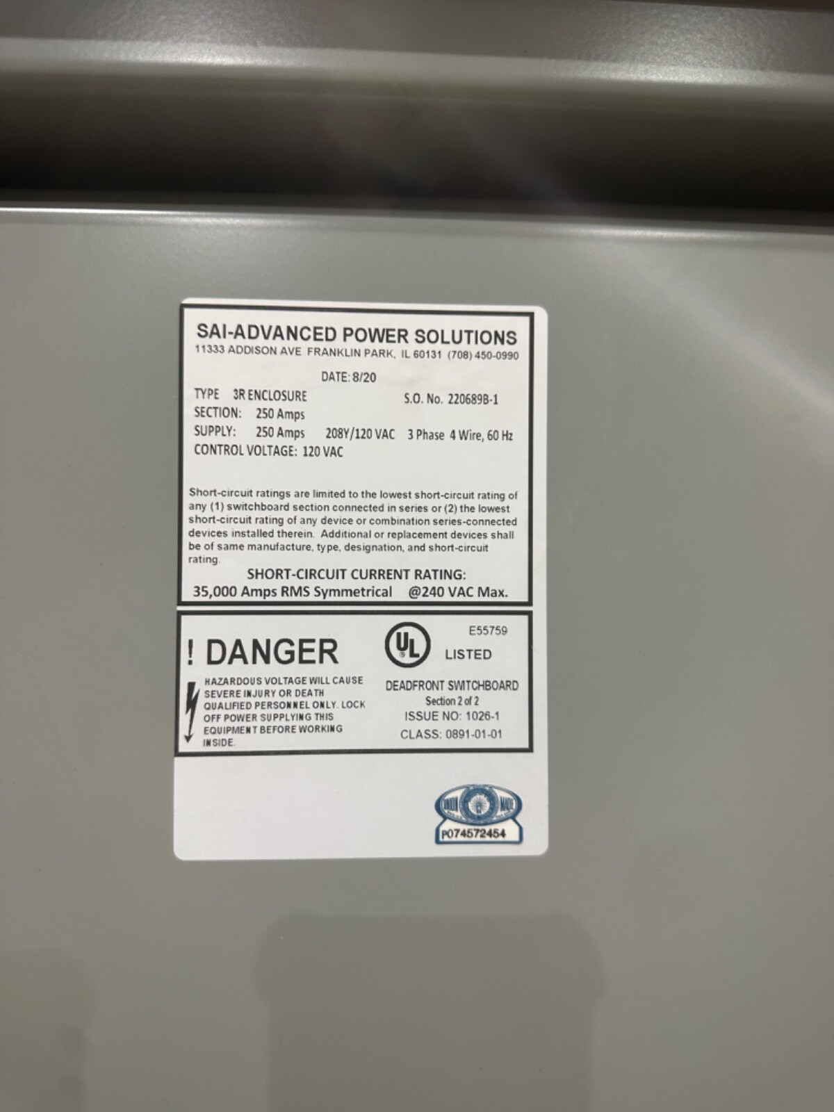 4000 AMP GENERATOR LOAD BANK CAM LOK DOCKING STATION CAMLOK TAP BOX ...