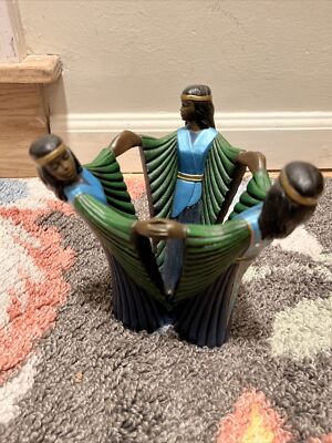 Enesco Three Vintage Women Mahogany princess Vase Stand 2000 Signed. | eBay