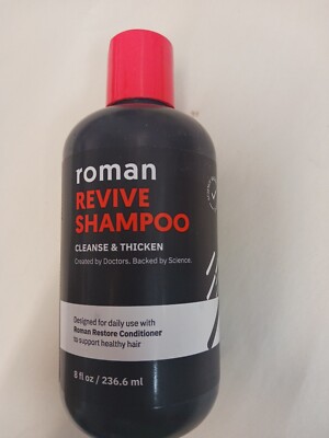 Roman Men's Revive Shampoo to Exfoliate and Clarify with Peppermint, 8 ...