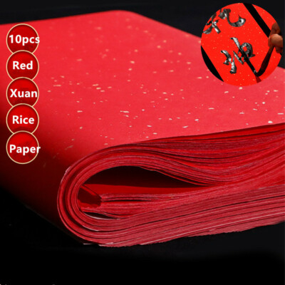 10xRed Xuan Rice Paper Chinese New Year Decoration Calligraphy Extra ...