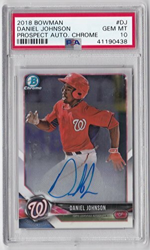 2018 Bowman Prospect Chrome Autograph Daniel Johnson #CPA-DJ Nationals ...