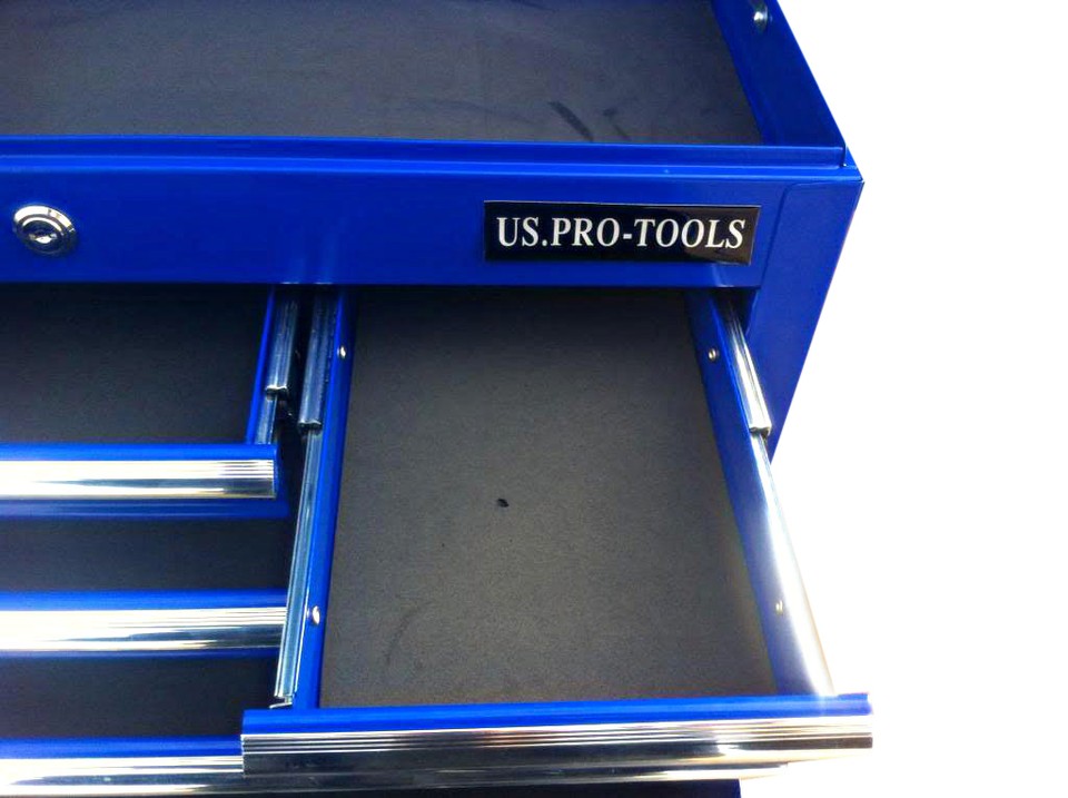 162 US PRO TOOLS BLUE MECHANICS 6 DRAWER TOOL STORAGE CHEST BOX CABINET ...