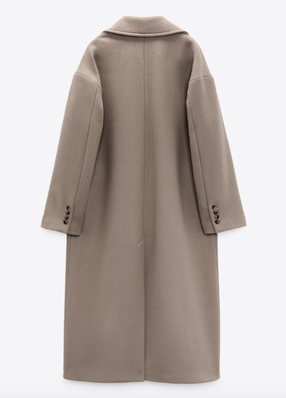 ZARA WOMEN NEW OVERSIZED DOUBLE BREASTED WOOL BLEND COAT ZARA WOMEN NEW OVERSIZED DOUBLE BREASTED WOOL BLEND COAT