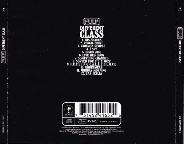 Pulp: Different Class [CD Album] (1995) Brit Pop Indie Rock *Like New ...