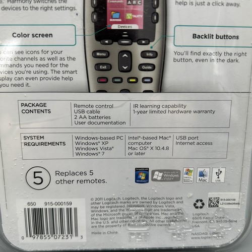 Sealed Logitech 650 Harmony Remote Control Universal Programmable All ...