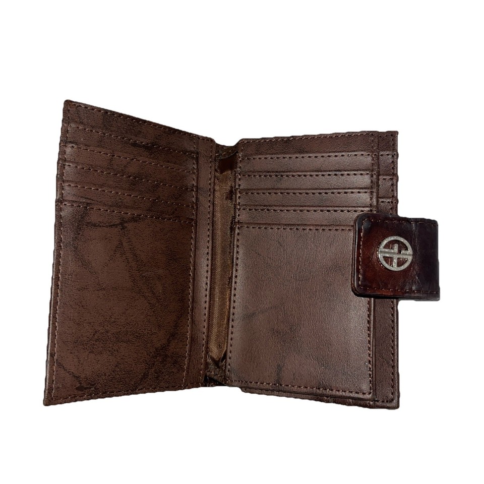 Giani Bernini Softy Core Genuine Leather Kiss Lock Wallet Dark Brown | eBay