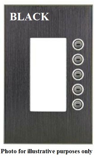 Clipsal GLASS FASCIA BLACK For C-Bus Saturn DLT 5-Gang Wall Switch ...